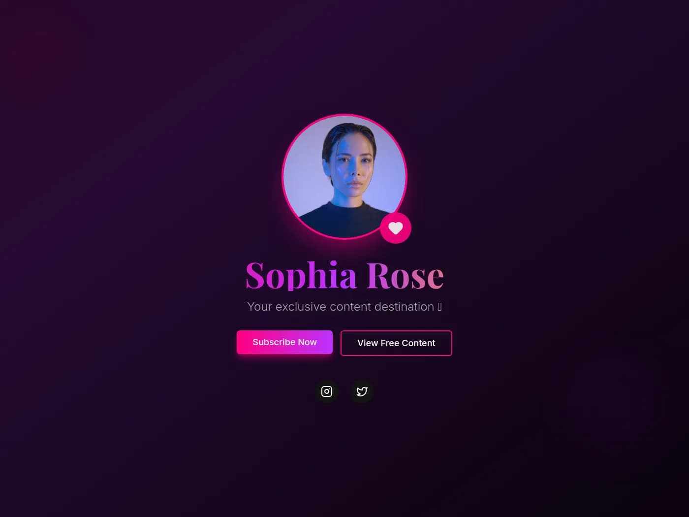 OF Creator Single Page Website