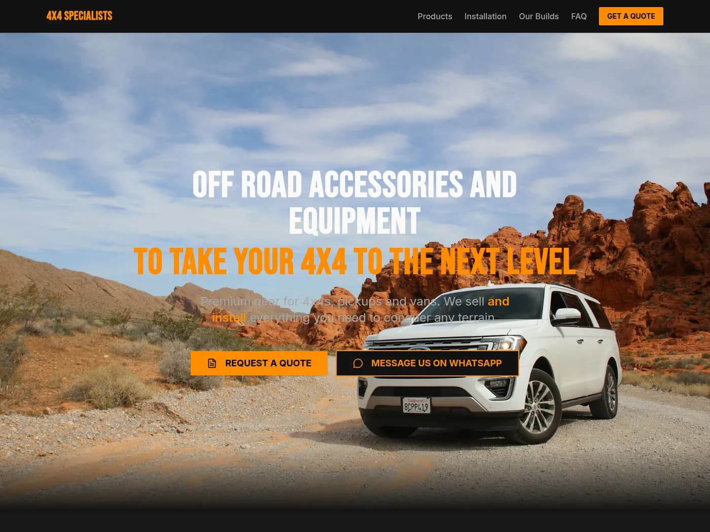 Off-Road Accessories & Equipment Landing Page for 4x4 Specialists