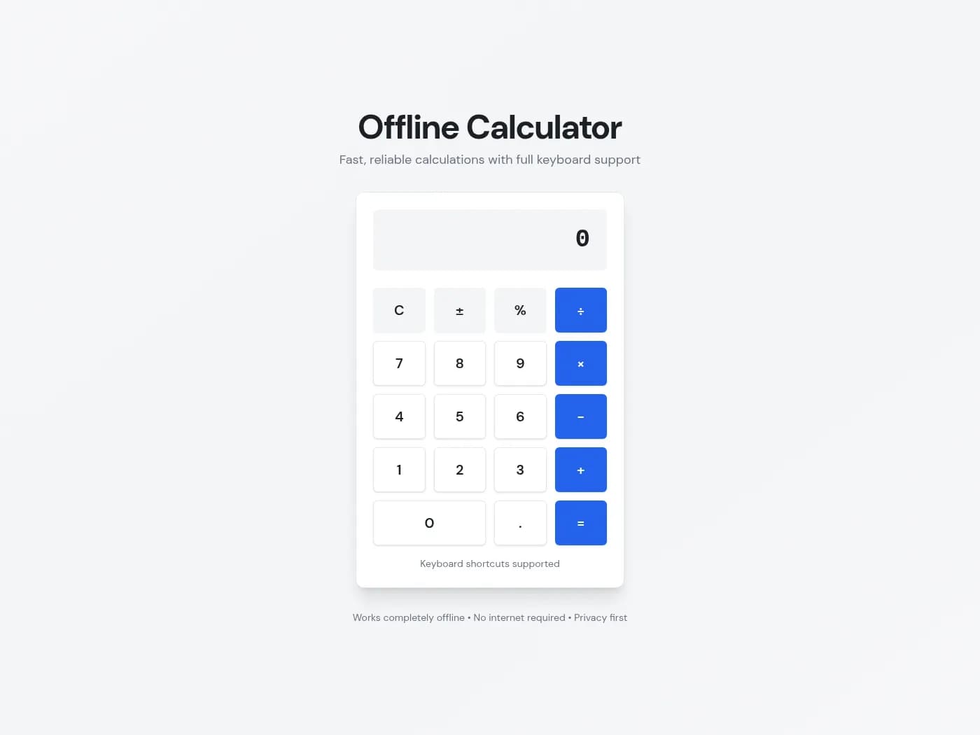 Offline Calculator App