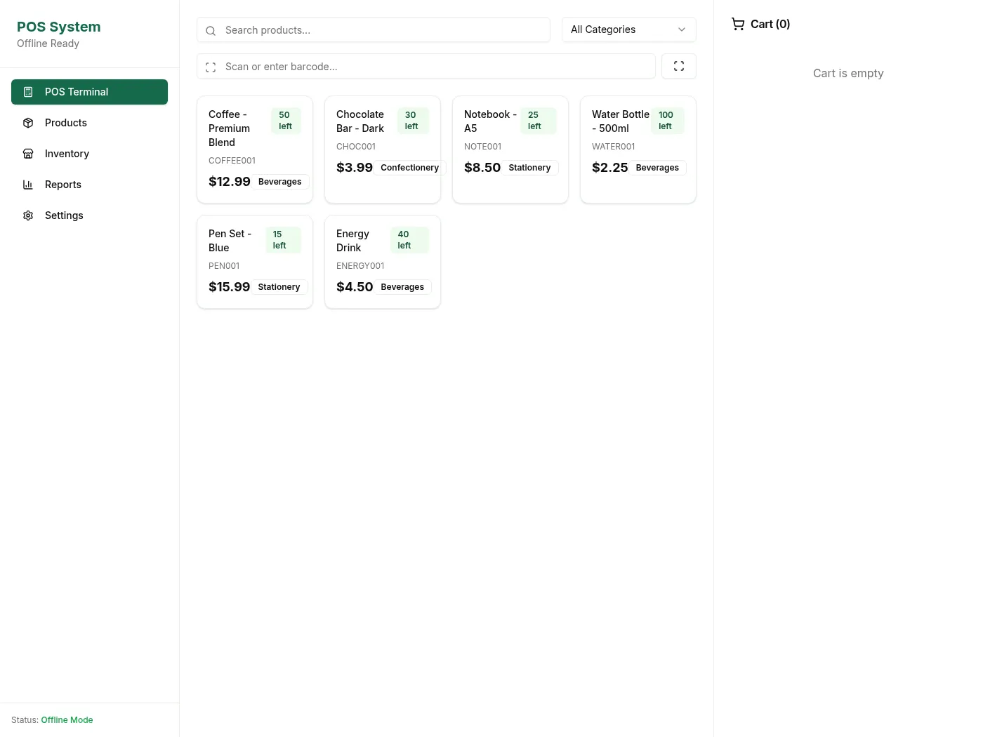 Offline Point-of-Sale Web App