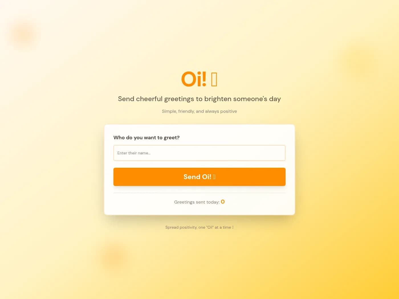 Oi Greeting Web App