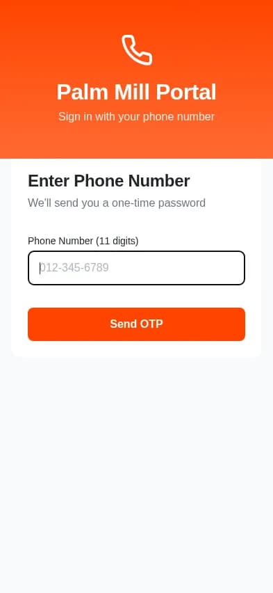 Oil Palm Mill Customer Portal Mobile App