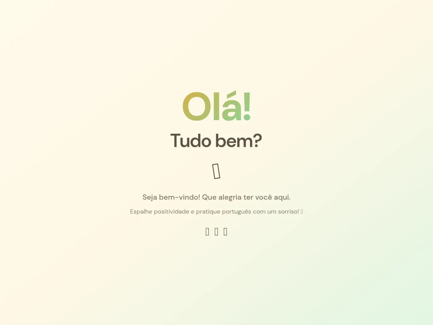 Olá Tudo Bem Greeting Web App