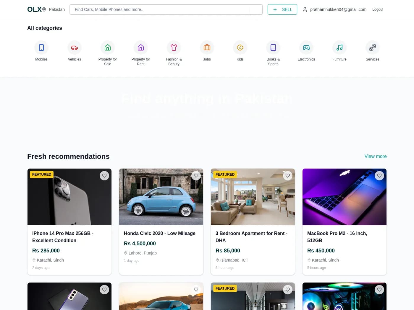 OLX Clone - Online Marketplace Platform