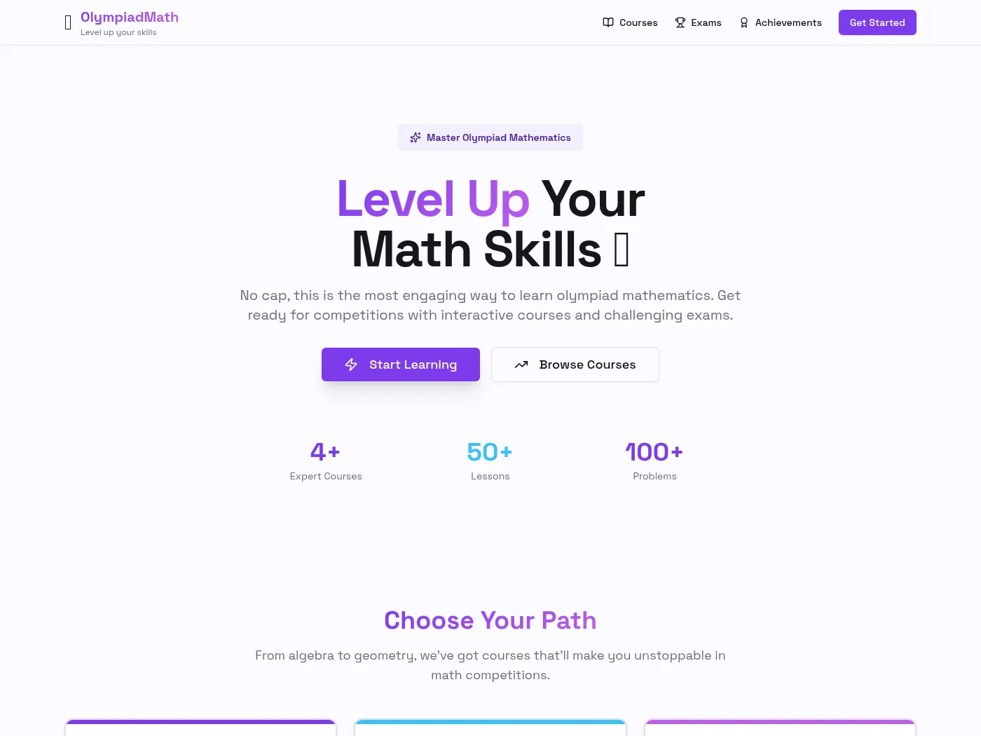 GenZ Olympic Maths Learning Platform