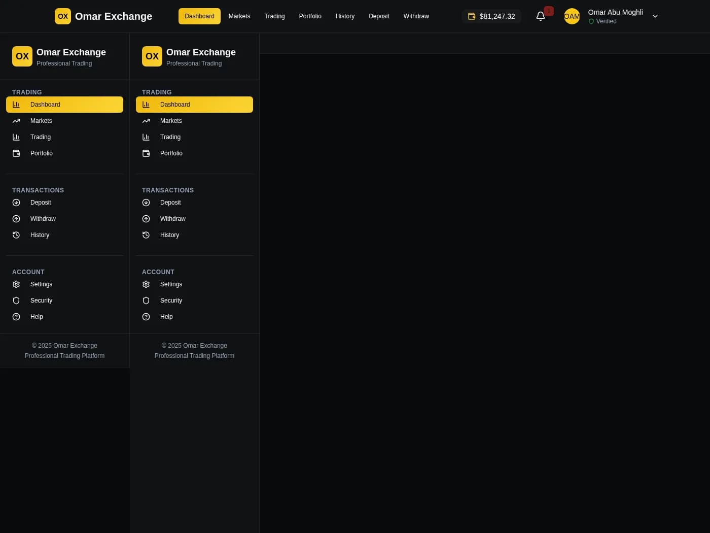 Omar Abu Moghli Crypto Exchange Platform