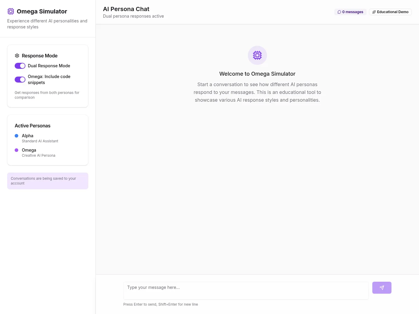 Omega Virtual Machine Simulator: Uncensored Conversational AI