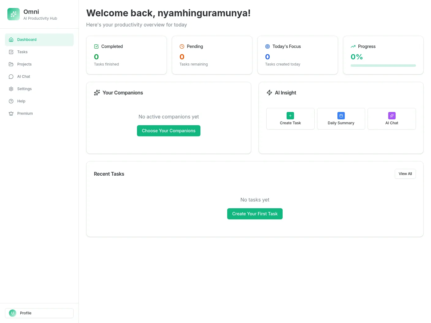 Omni – The AI-Powered Productivity Hub with Playful Animal Companions