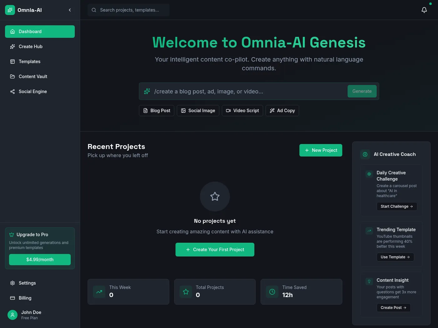 Omnia-AI Genesis: The Ultimate All-in-One AI Content Co-Pilot Suite