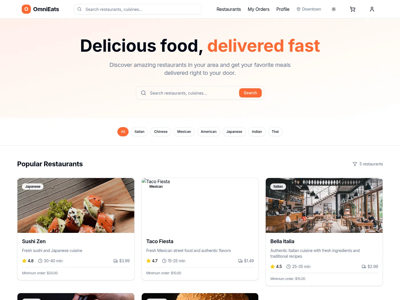 OmniEats: Cross-Platform Restaurant Food Delivery Solution