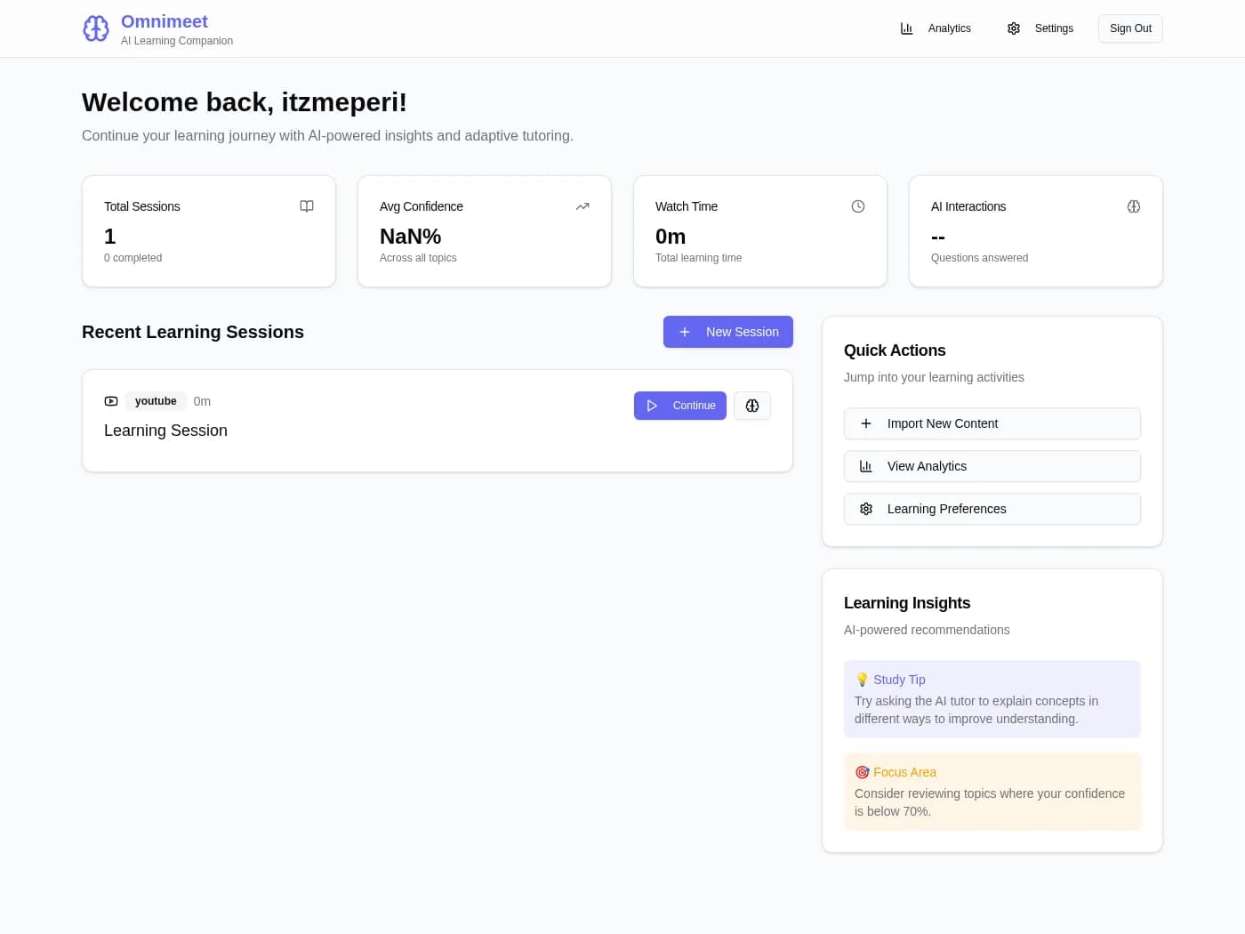 Omnimeet: AI-Powered Adaptive Learning Companion