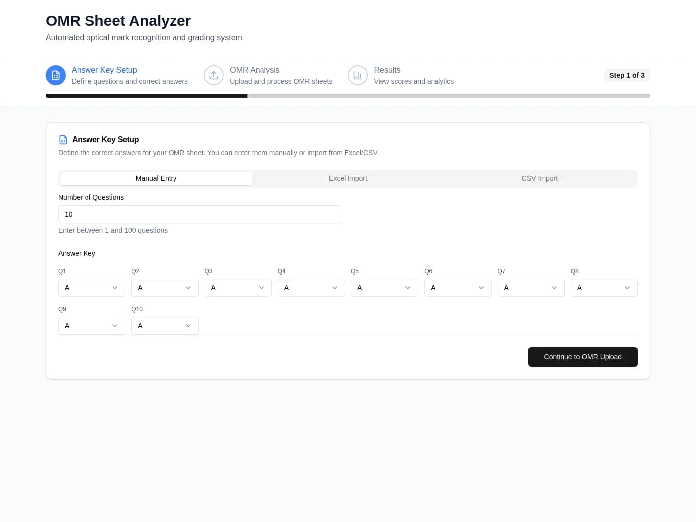 OMR Sheet Analyzer
