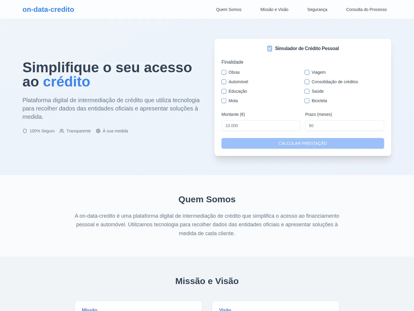 On Data Crédito – Plataforma Digital de Intermediação de Crédito