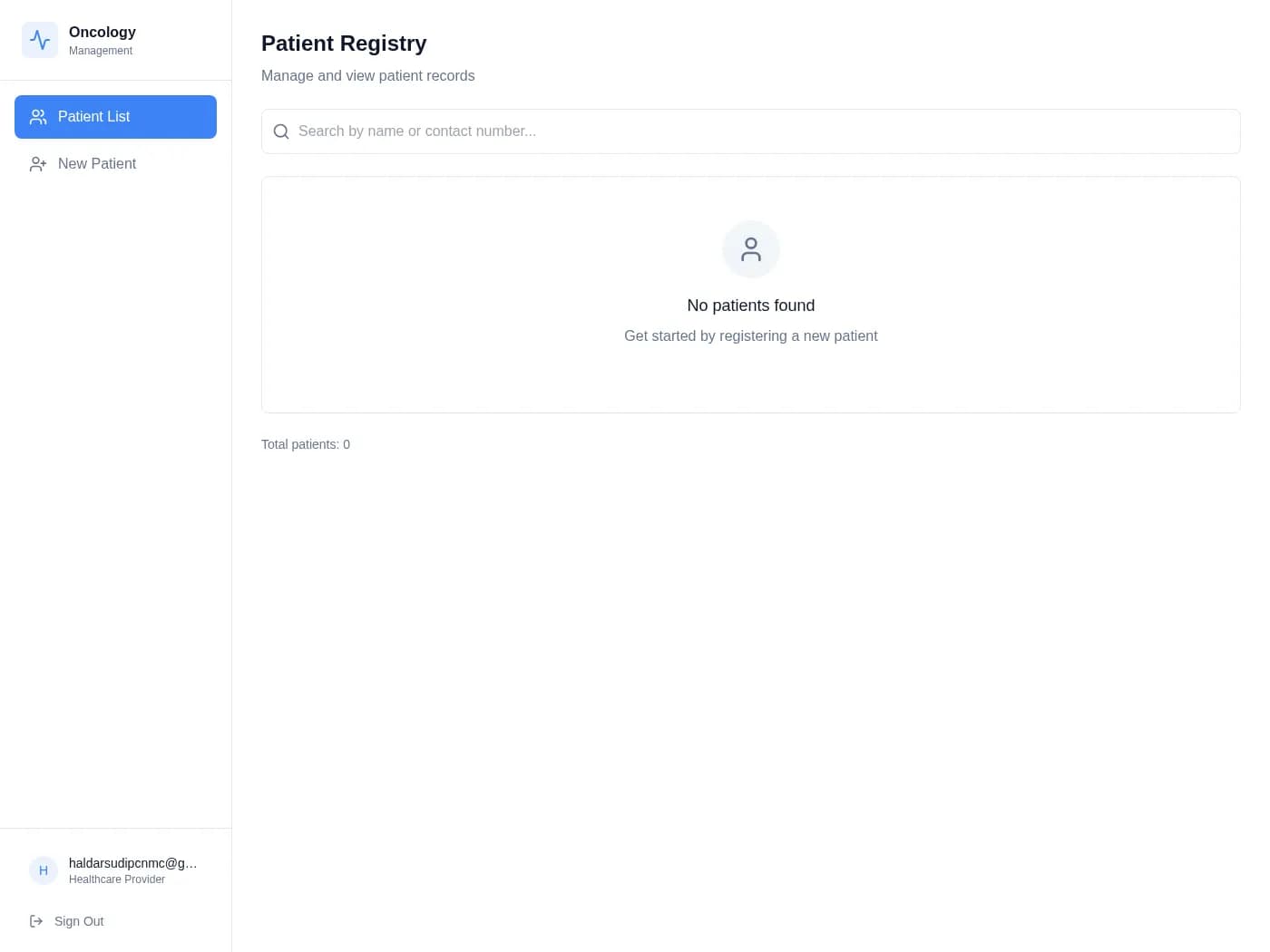 Comprehensive Oncology Patient & Hospital Management System