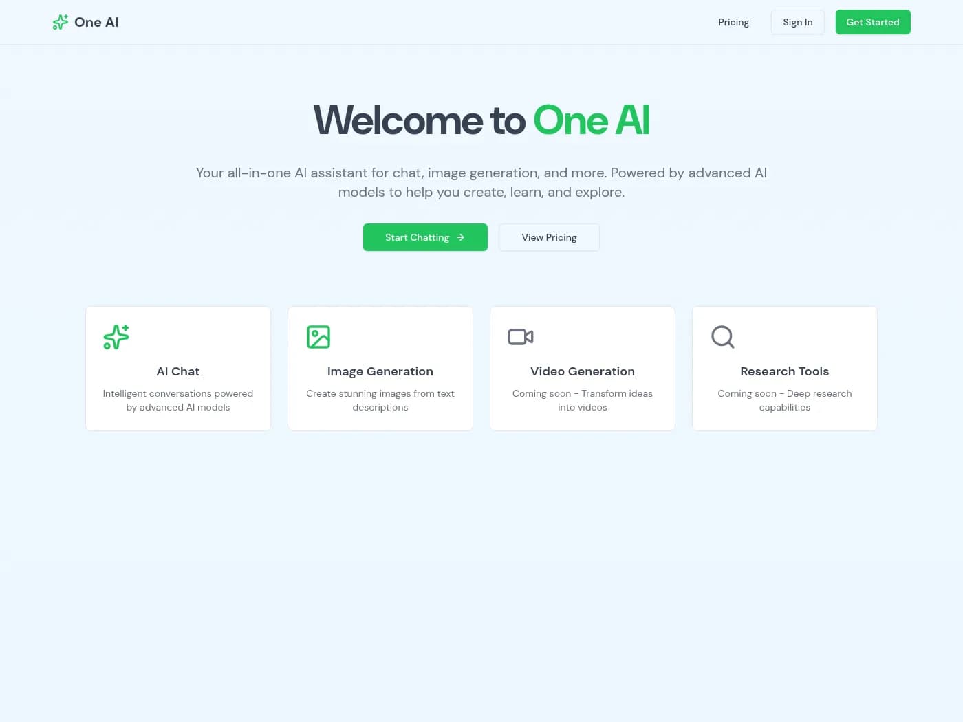 One AI: Full ChatGPT Web Clone with Gemini Integration