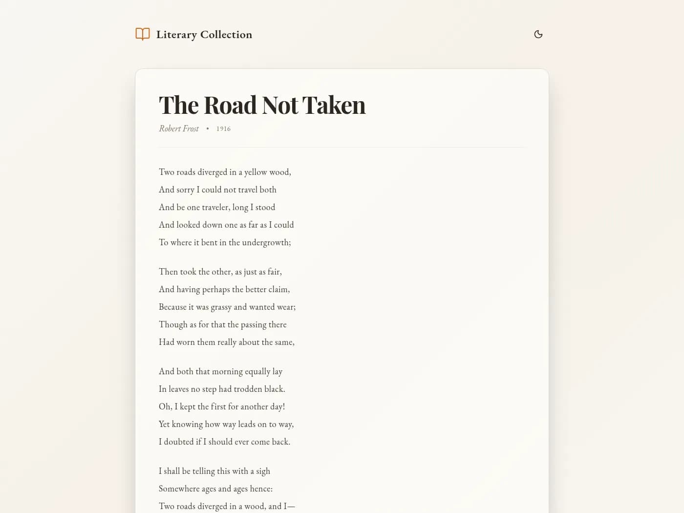 One Page Literature Showcase