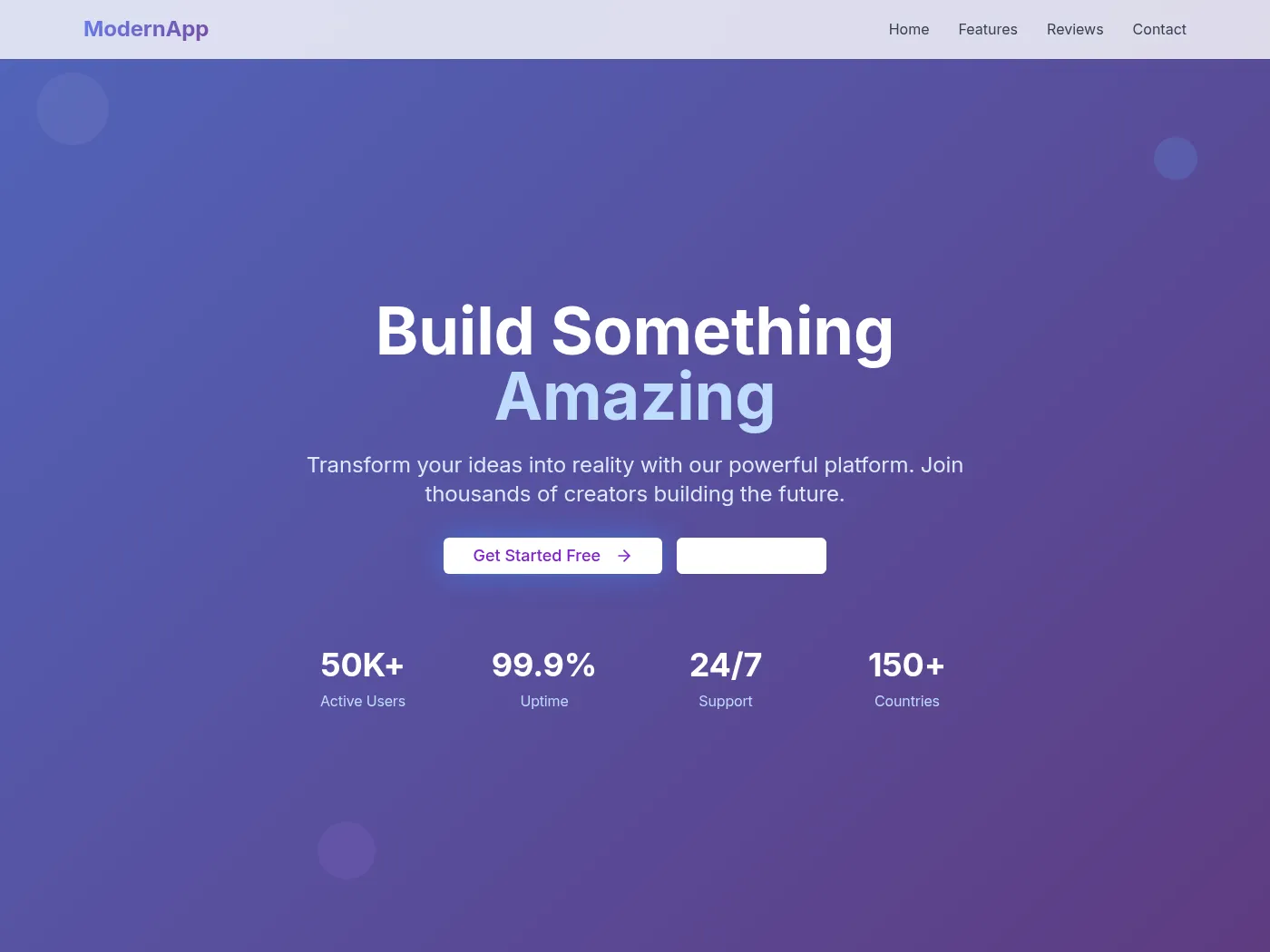 One Page Web App