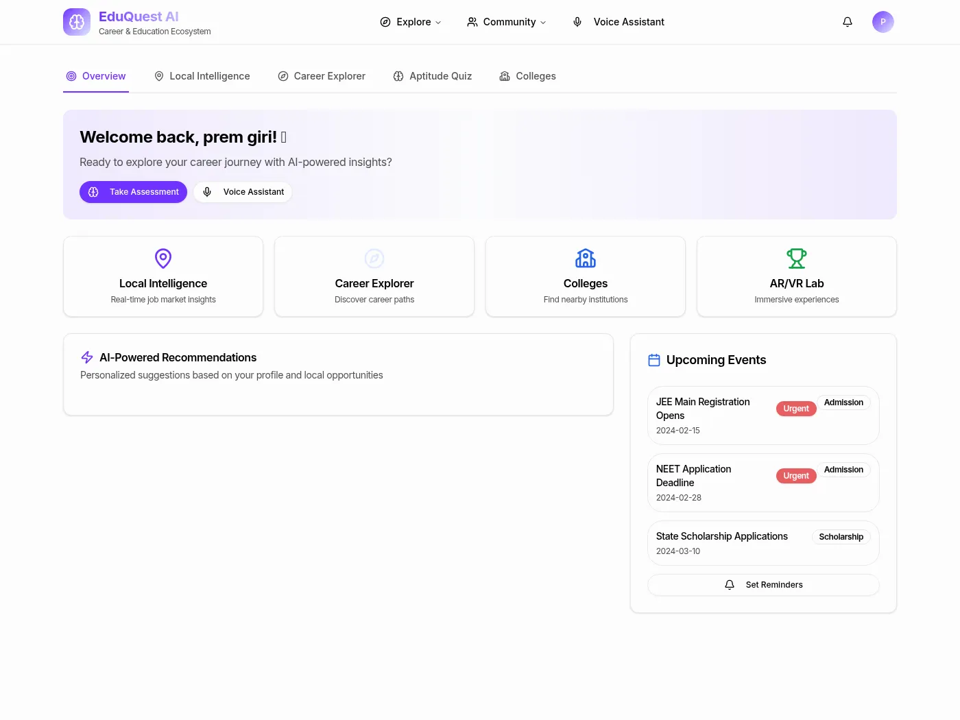 One-Stop AI-Powered Career & Education Ecosystem for Rural Students