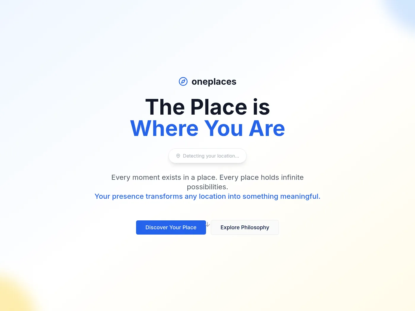 oneplaces - The Place is Where You Are