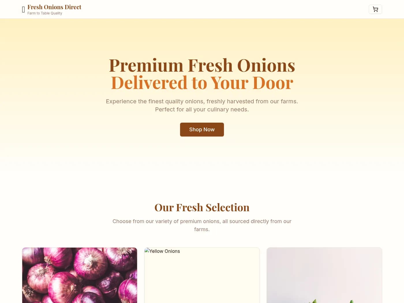 Onion Online Shop - Sell Fresh Onions Directly to Customers