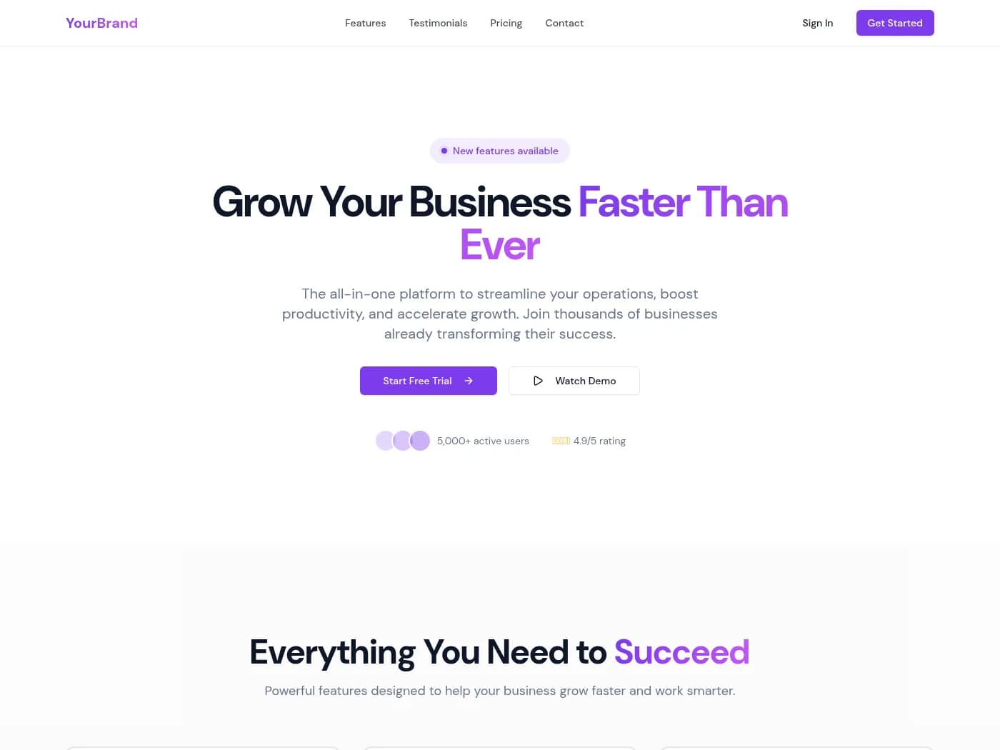 Online Business Landing Page