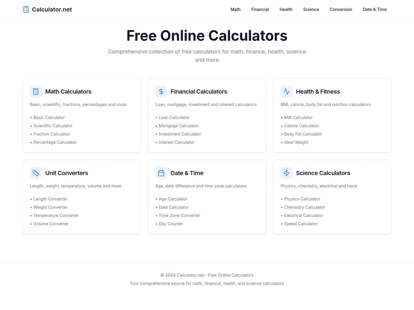 Advanced Online Calculator Website