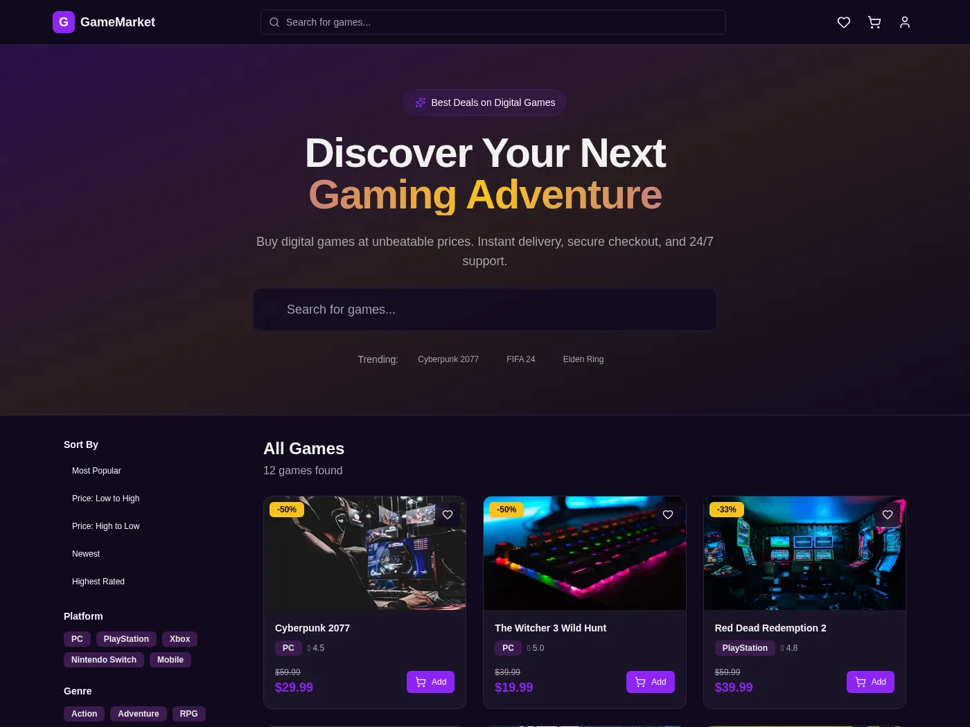 Online Game Marketplace Platform