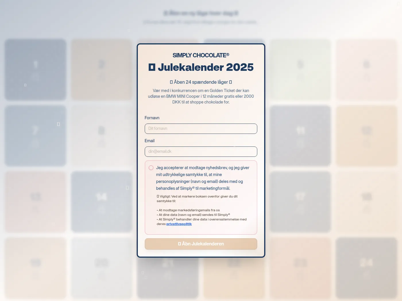 Interactive Online Julekalender with Klaviyo Integration
