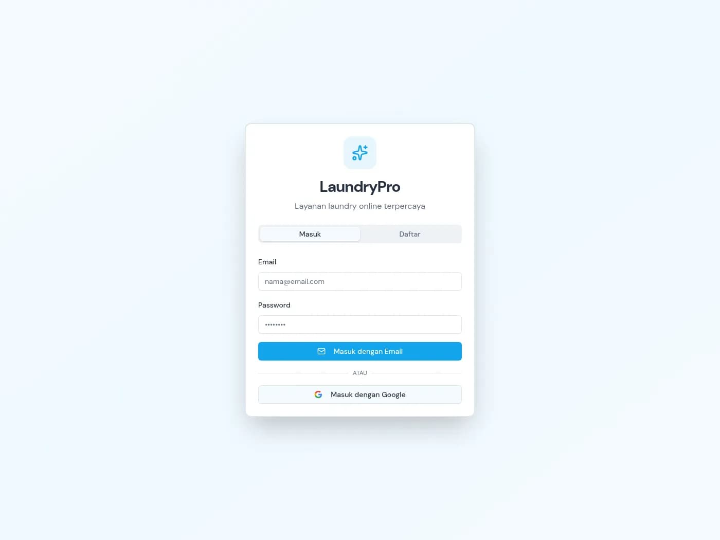 Online Laundry Service Web App