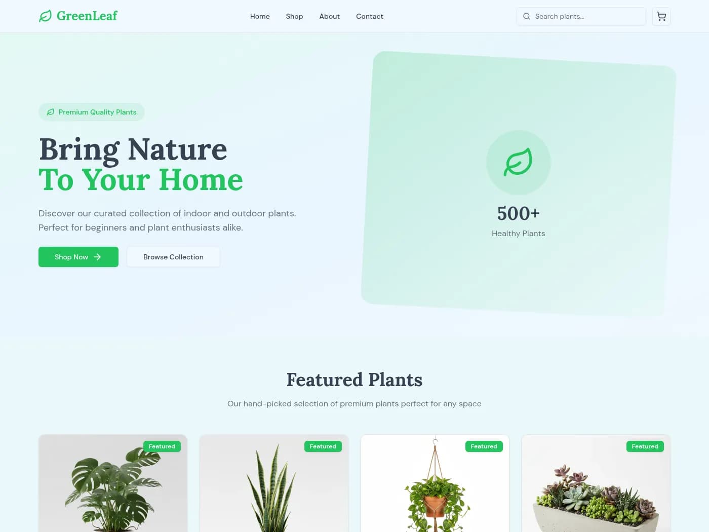 Online Plant Storefront