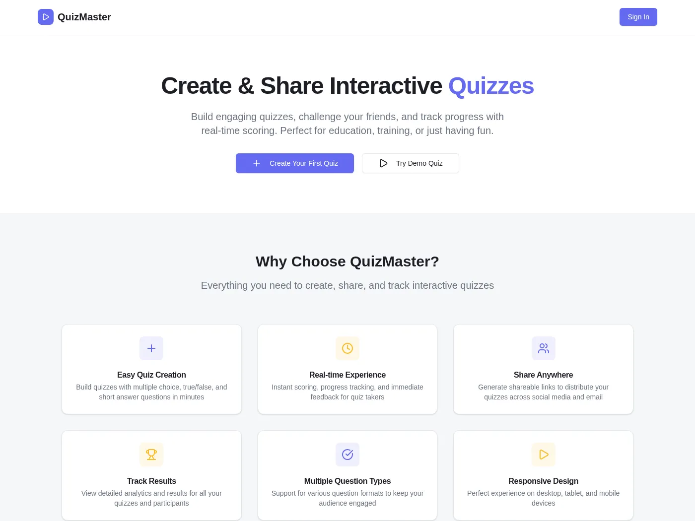 QuizMaster Online: Interactive Quiz Platform