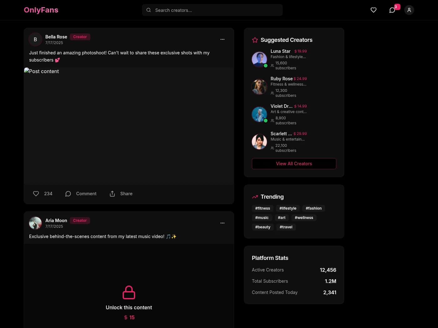 OnlyFans Clone - Content Creator Platform