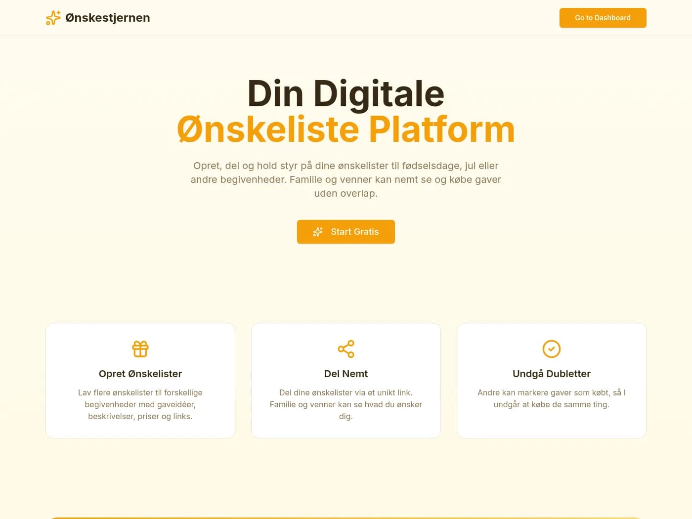 Ønskestjernen – Din Digitale Ønskeliste Platform