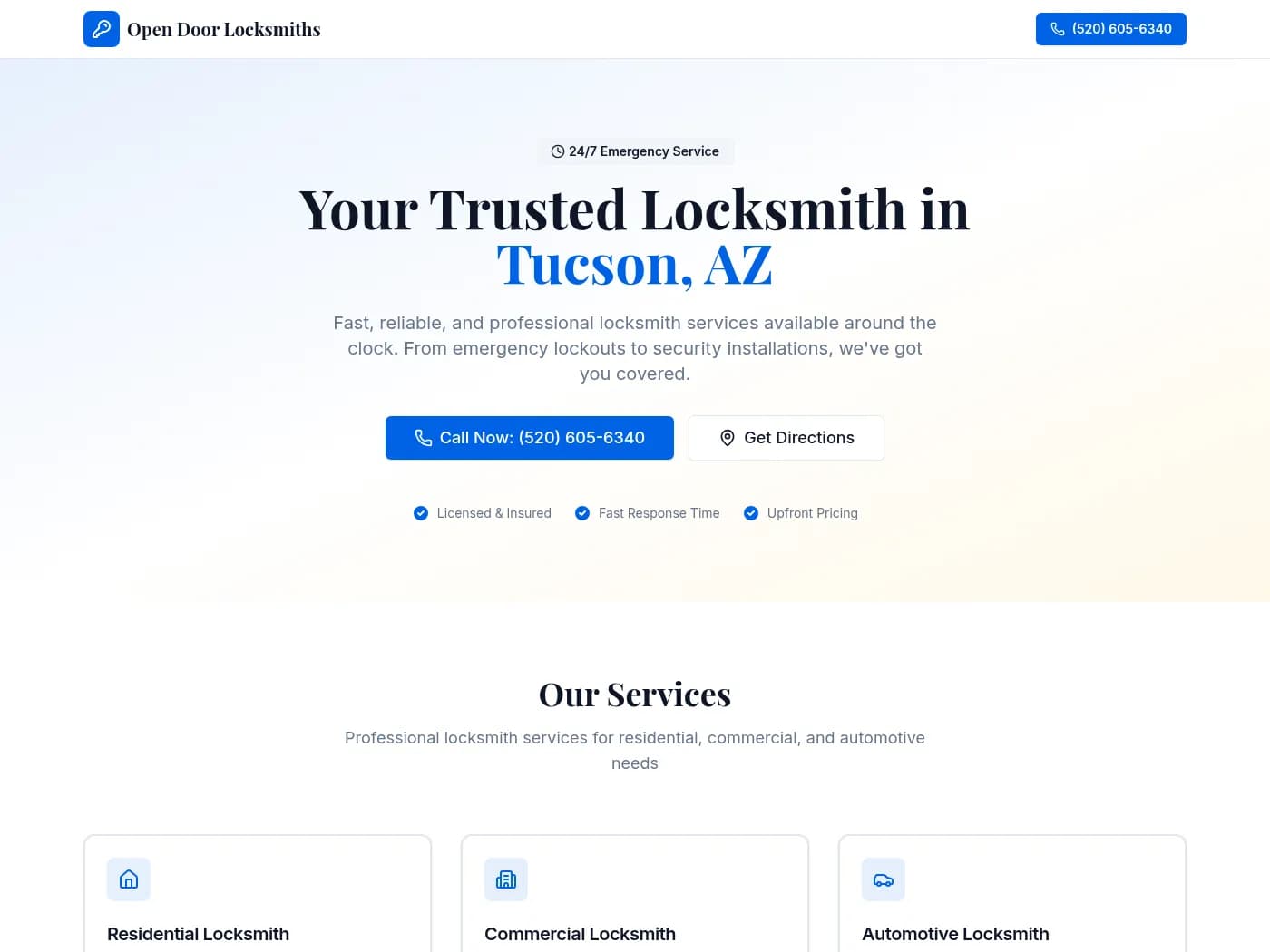 Open Door Locksmiths Web Portal