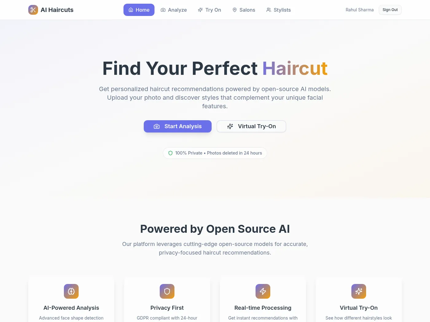 Open Source AI-Powered Haircut Recommendation Platform