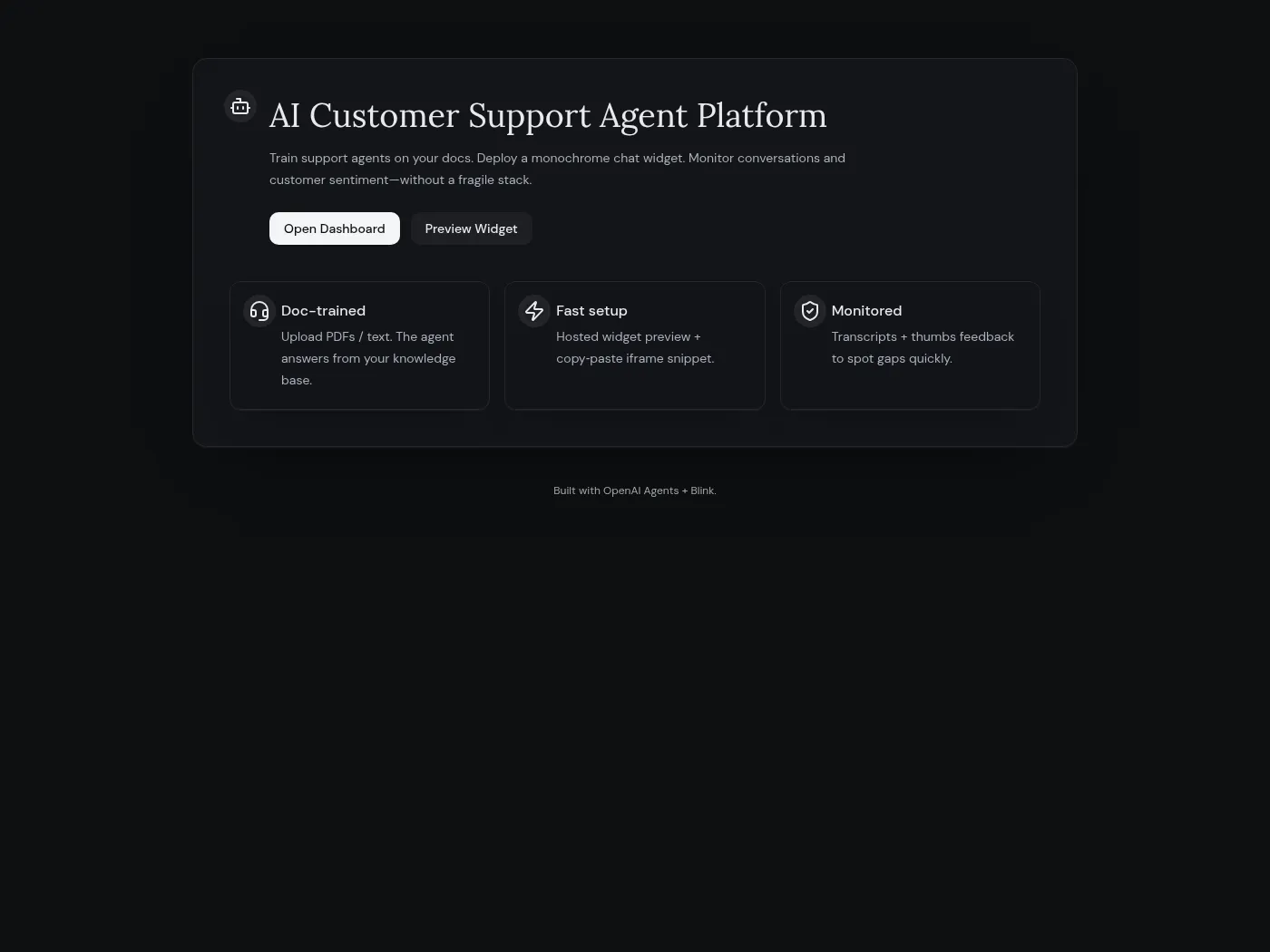 AI Customer Support Agent Platform