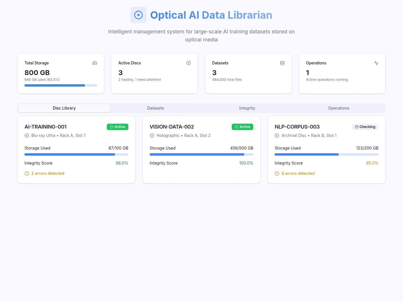 Optical AI Data Librarian
