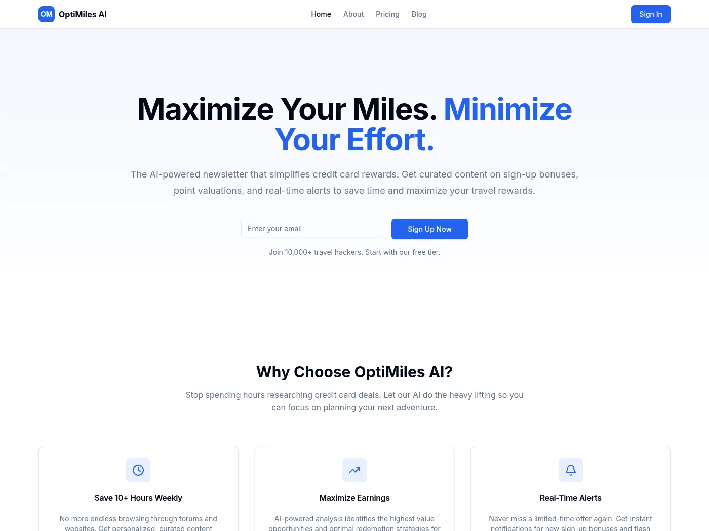OptiMiles AI: Automated Travel Rewards Newsletter Platform