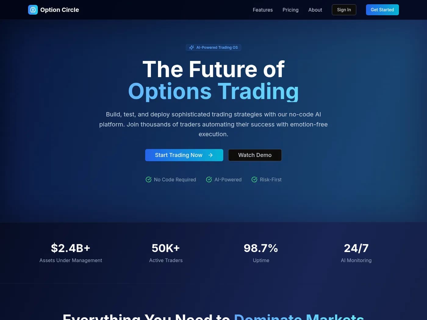 Option Circle Trading OS - AI-Powered Strategy Platform