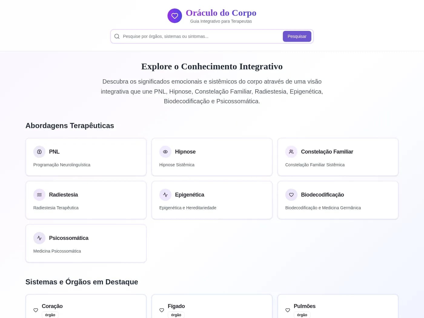Oráculo do Corpo: Guia Integrativo para Terapeutas