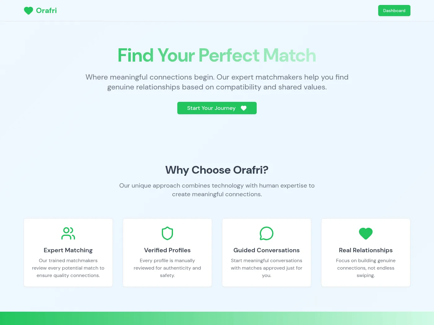 Orafri: A Modern Dating Website