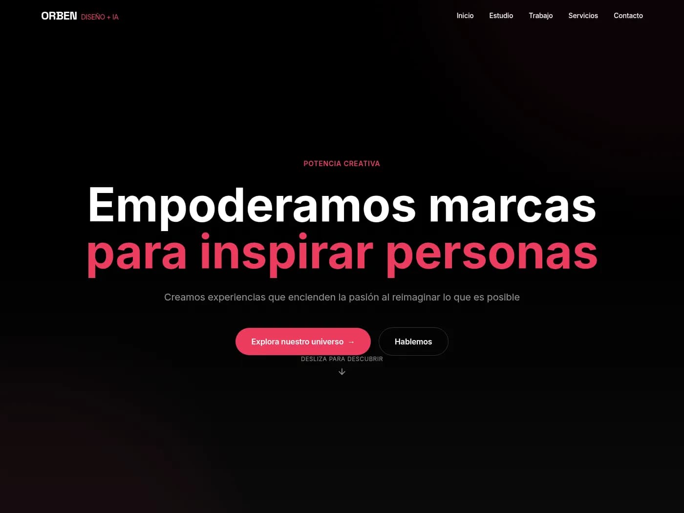 ORBEN: Spanish Design Studio Website with AI Touch