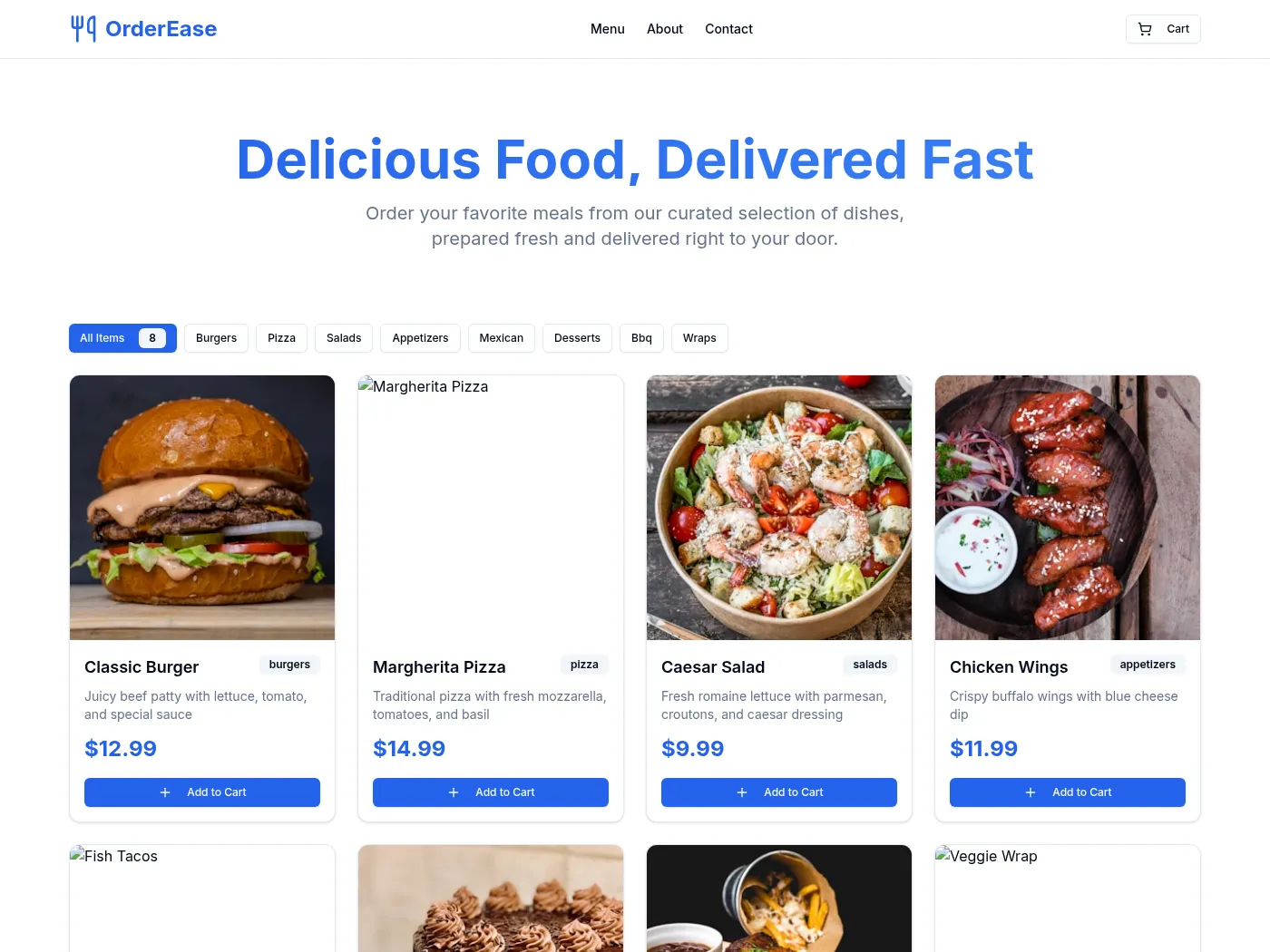 OrderEase - Simple Online Ordering App