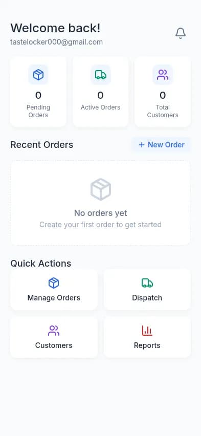Order & Dispatch Management Mobile App