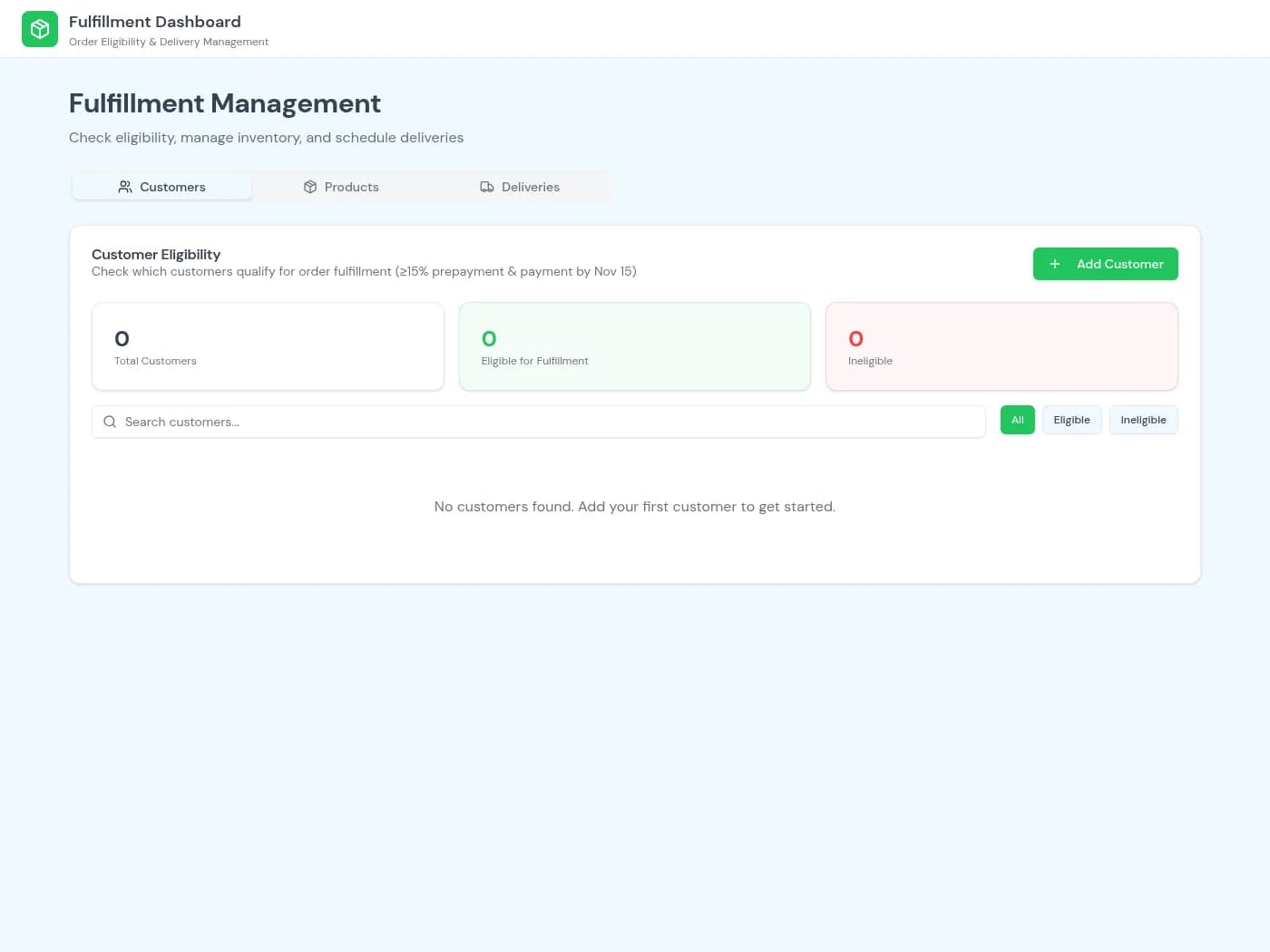 Order Fulfillment Eligibility Checker Dashboard