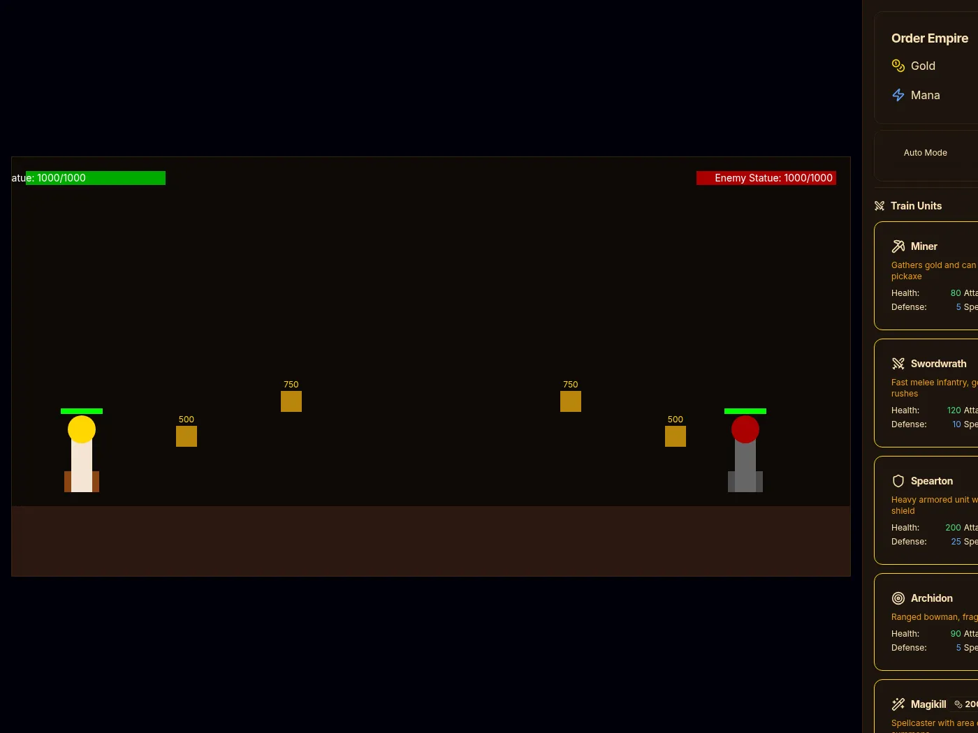 Order: Statue Defense Strategy Game