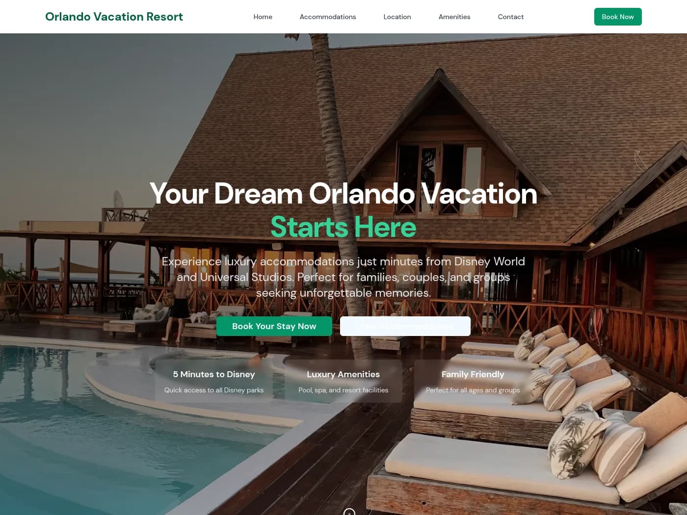 Orlando Vacation Rental Resort Website