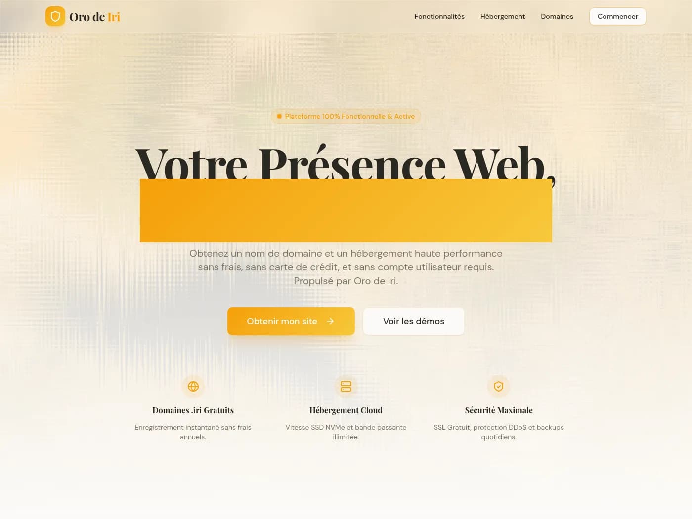 Oro de Iri Web Creator