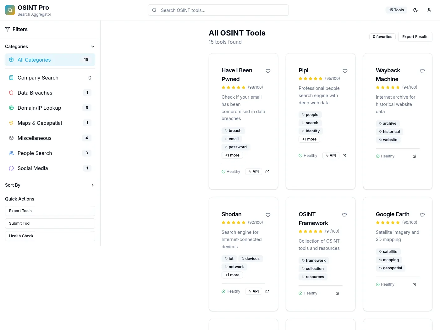 OSINT Search Aggregator Pro