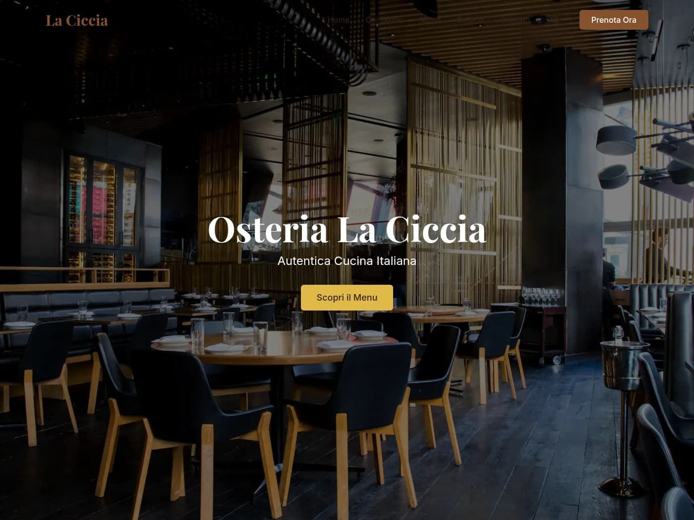Osteria La Ciccia: Modern Restaurant Website with SEO & Admin Access